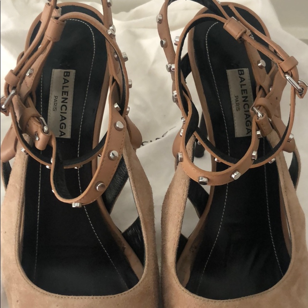 Balenciaga Heels, Suede Tan, Worn To Them. - Gem